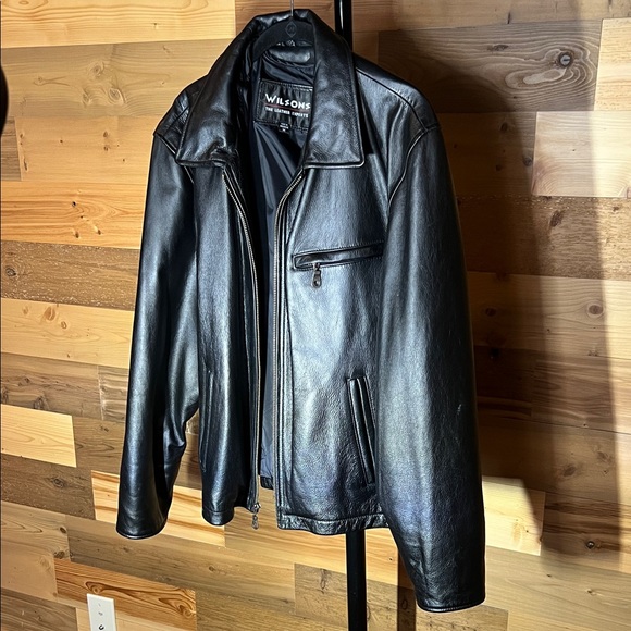 Wilson | Jackets & Coats | Wilson Mens Vintage Black Leather Bomber ...